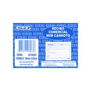 Recibo Comercial sem Canhoto Tilibra 50 Folhas Pacote com 20 Unidades - 155454-SINOP-03 - Yakao